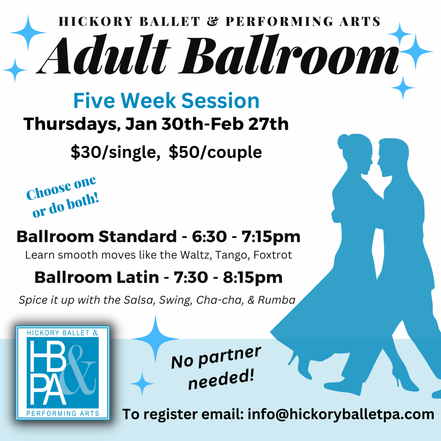 Winter Ballroom Session Dates! Give the gift of dance! | Hickory Ballet ...